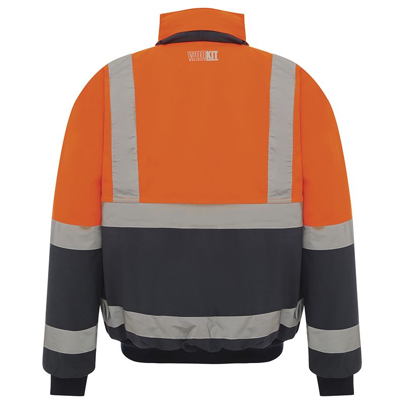 Hi Vis 2 Tone Wet Weather Bomber Taped Jacket - WORKIT Workwear