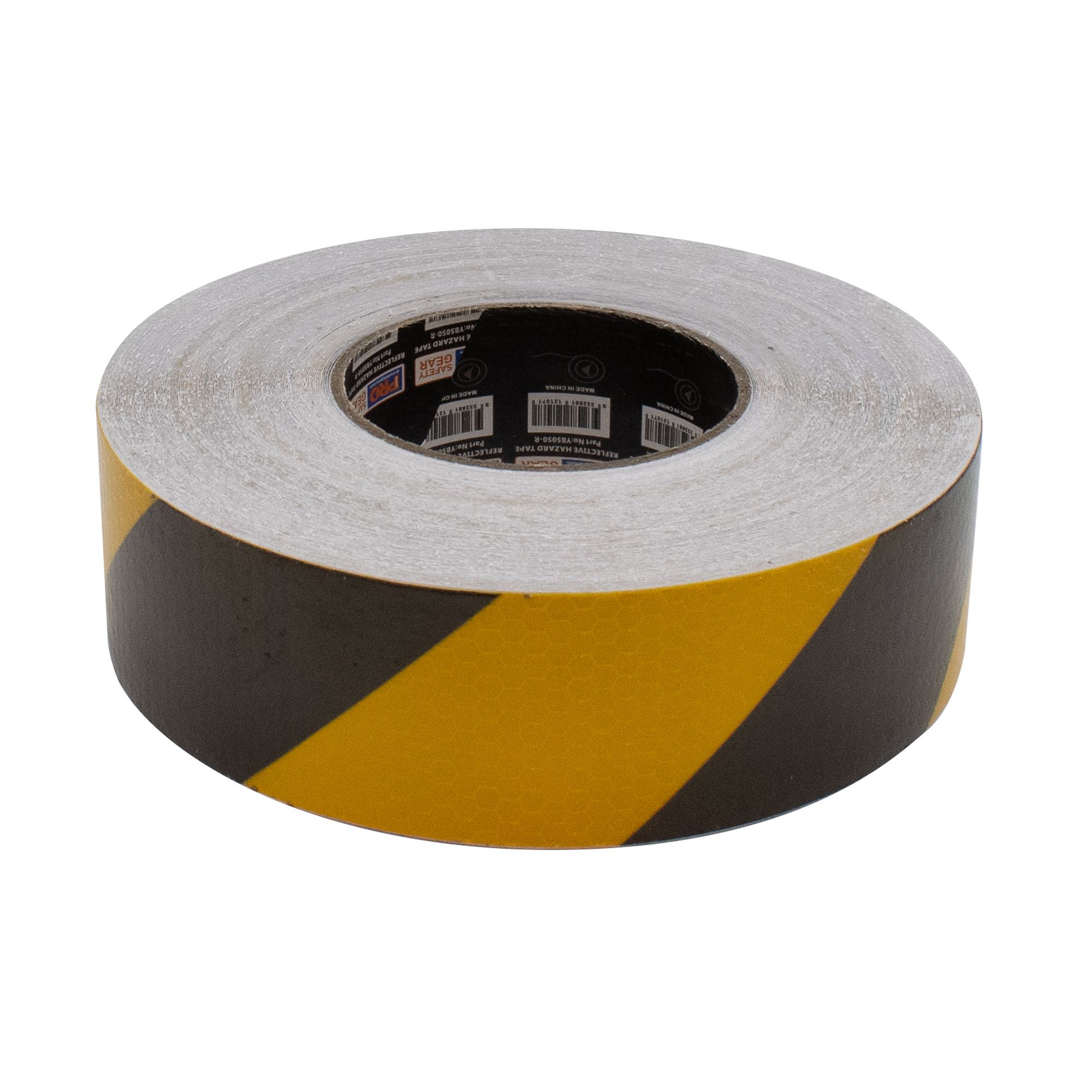 Self Adhesive Reflective Hazard Tape Yellow & Black. 50M X 50mm - Pro ...
